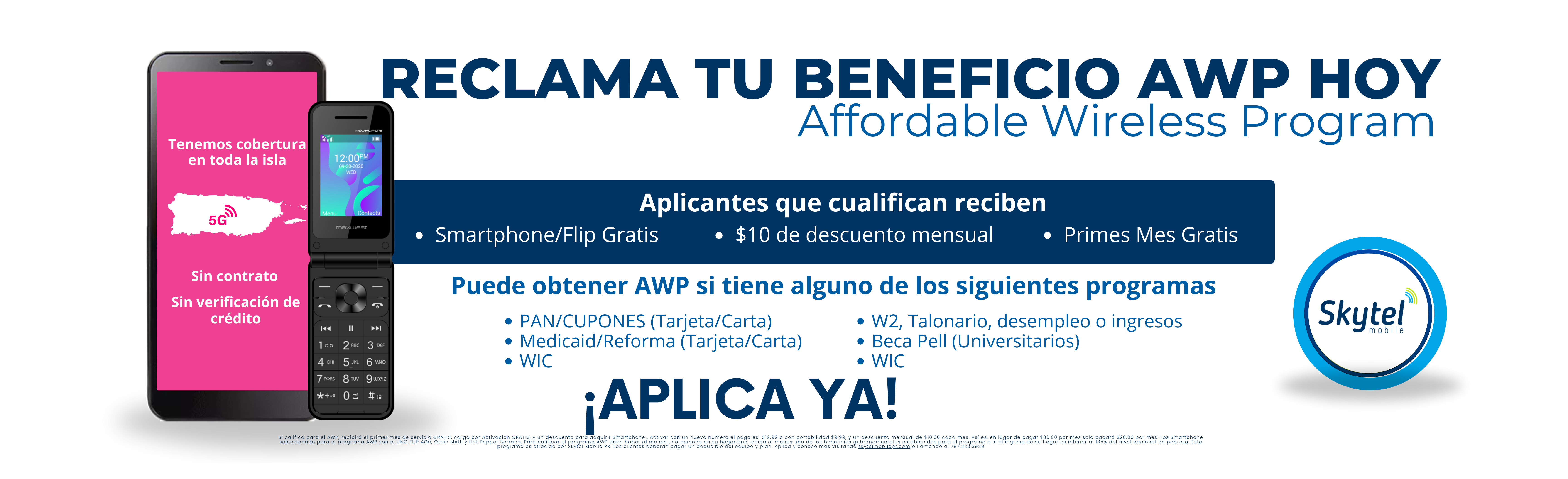 Ofertas - Teléfonos gratis en Skytel Mobile